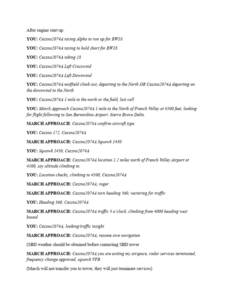 ATC Communication Practice | PDF | Transponder (Aeronautics) | Aviation ...