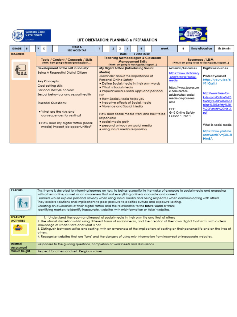 Grade 9 Lo Lesson Plans | PDF | Sexually Transmitted Infection | Birth ...