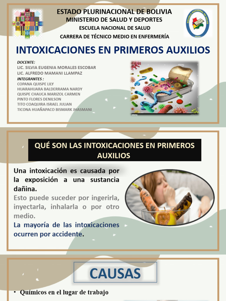 Guía de Primeros Auxilios en Intoxicaciones | PDF | Toxicidad | Toxicología