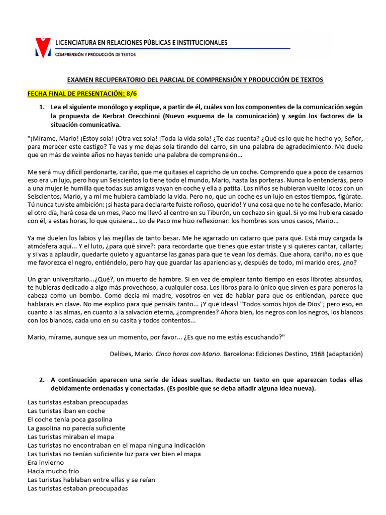 Recuperatorio del Parcial | PDF