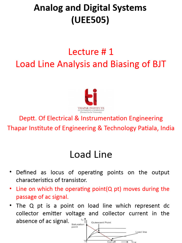 Lecture # 1 Load Line Analysis and Biasing of BJT | PDF | Science & Mathematics | Computers