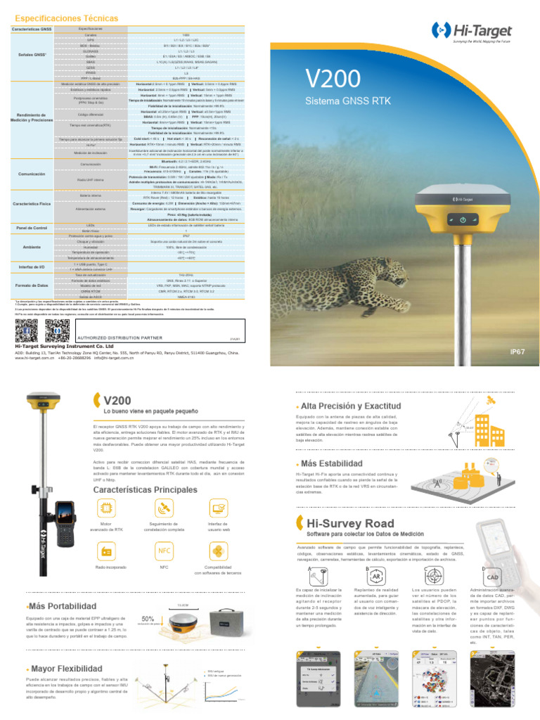 V200-GNSS-RTK-Brochure-ES-20230927-T | PDF | Sistema de Posicionamiento ...
