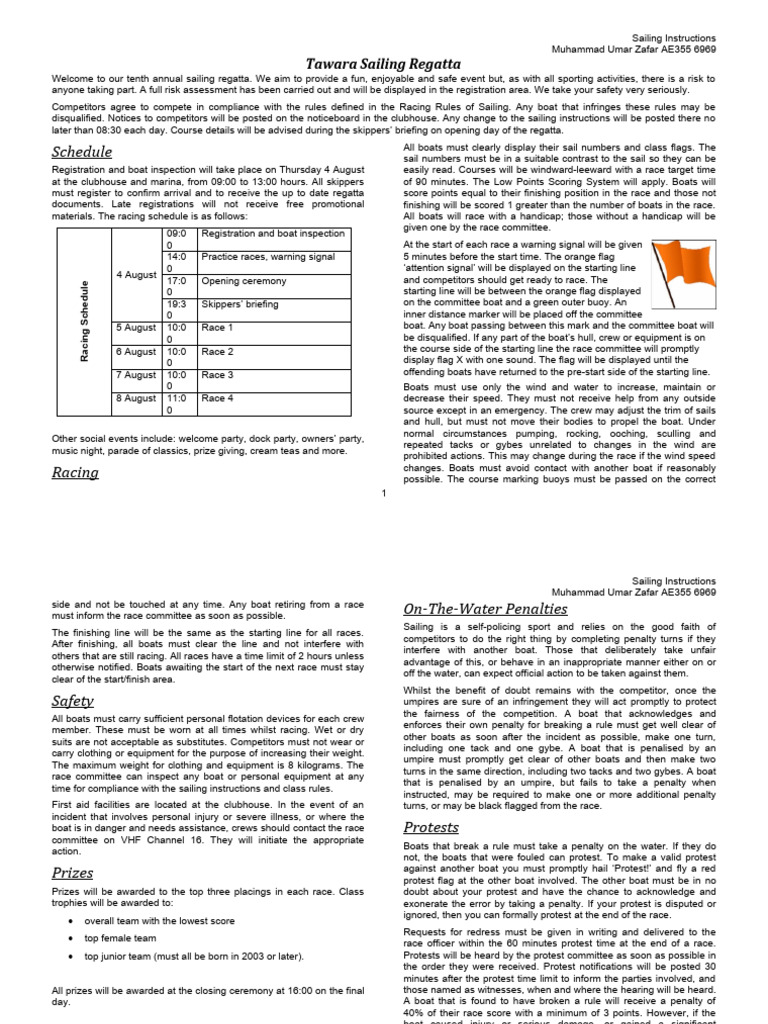 SAILING | PDF | Sailing (Sport)