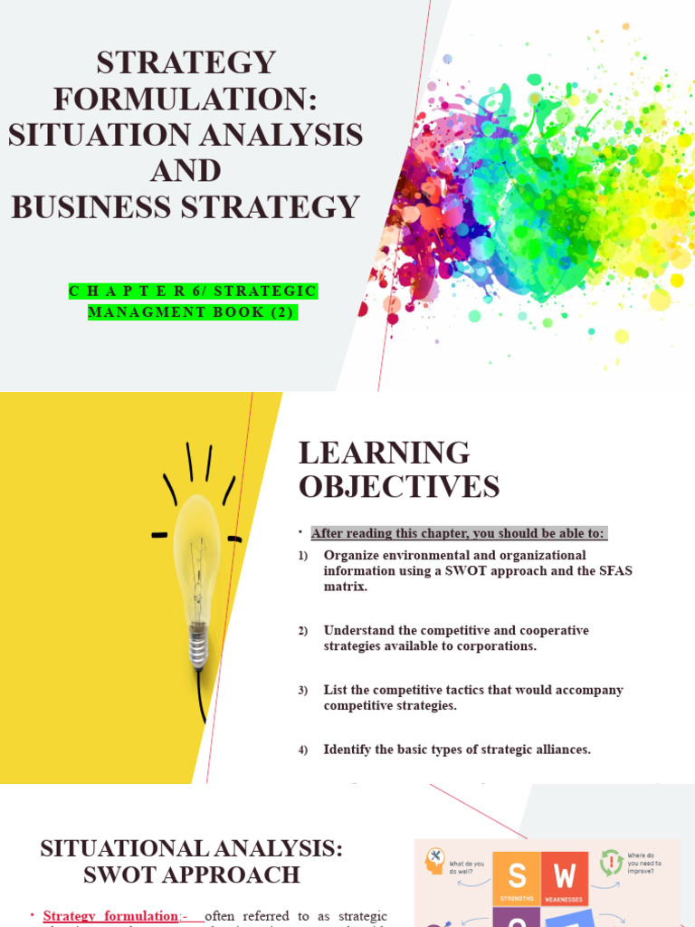 Stratgic Formulation CH 6 Last | PDF | Swot Analysis | Strategic Management
