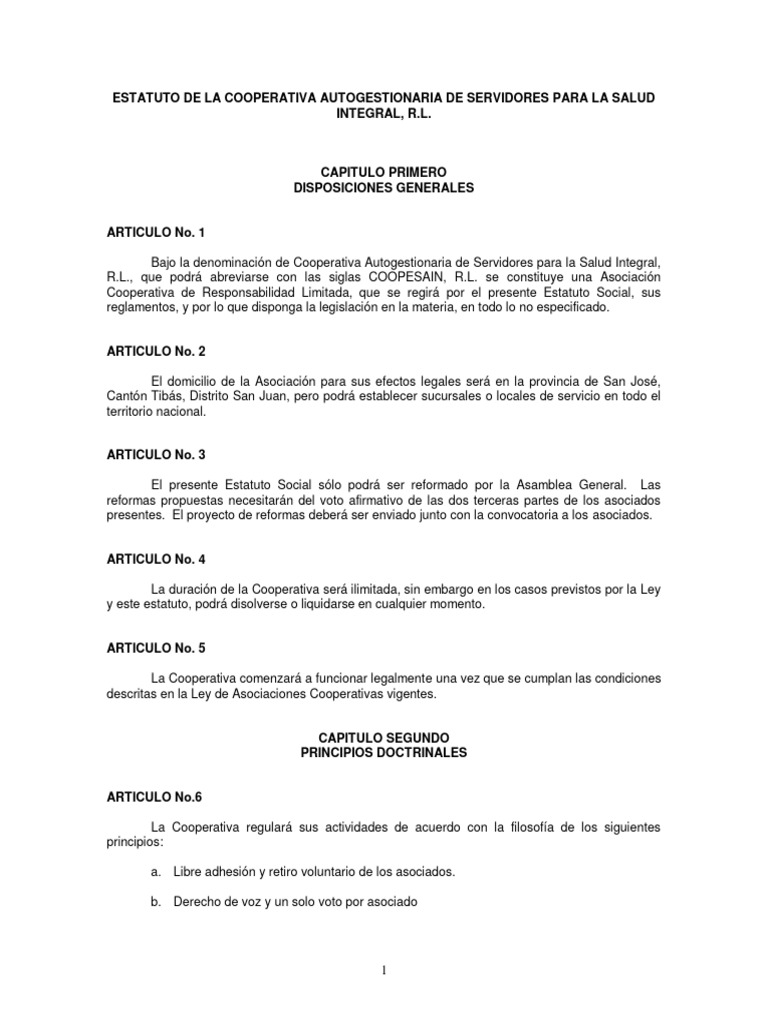 E Statuto | PDF | Cooperativa | Pagos