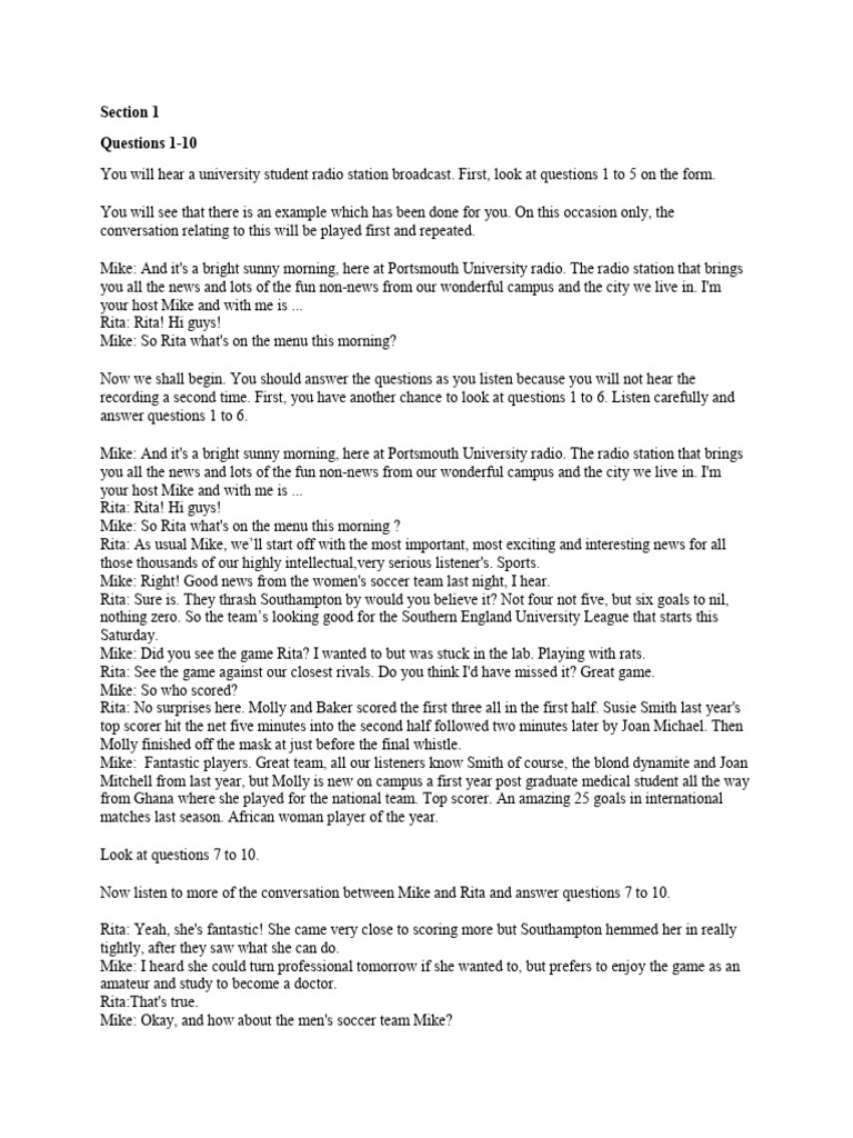 1604372239IELTS Listening Practice 11-IELTS Material | PDF | Sports ...