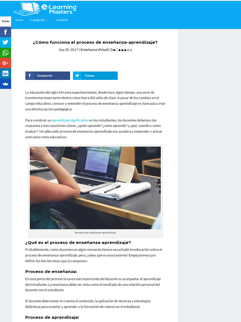 ¿Cómo funciona el proceso de enseñanza- aprendizaje | PDF | Enseñando | Aprendizaje
