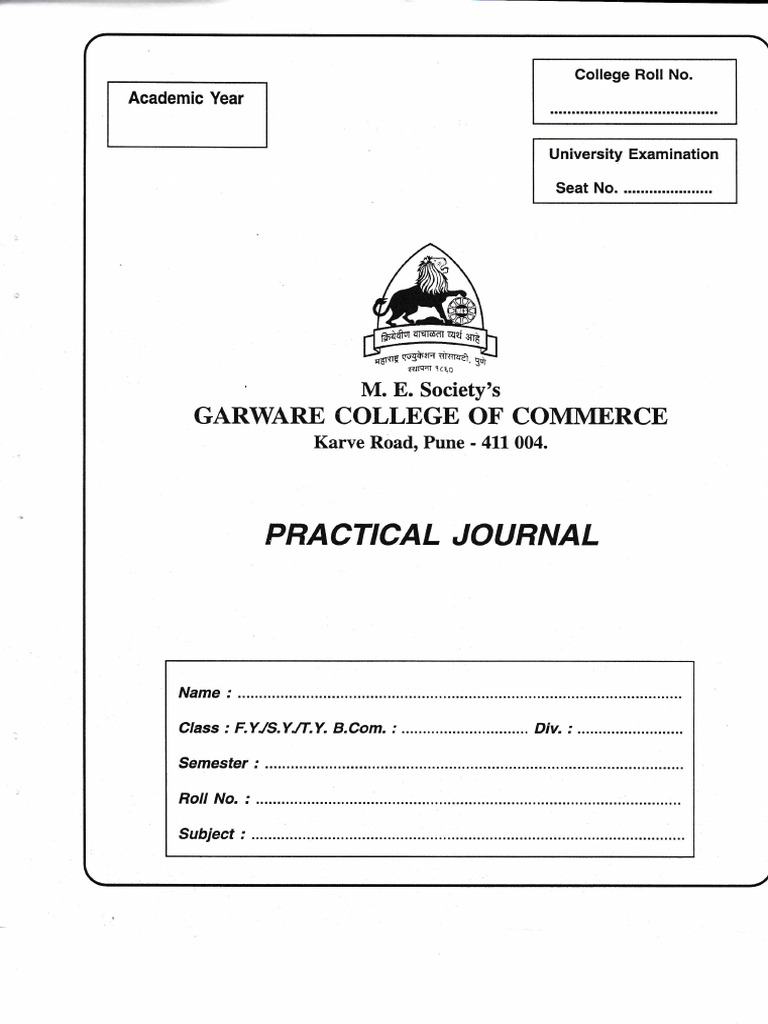 Proforma of Practical Journal | PDF