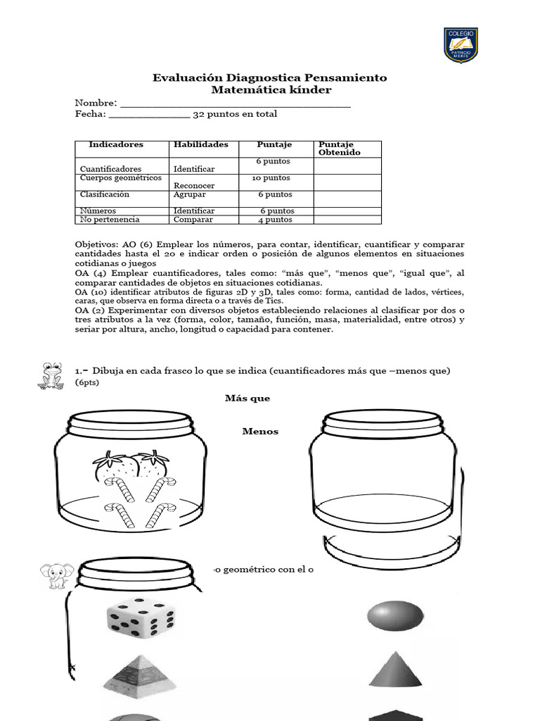 Evaluacion Diagnostica Kinder 2024 Pdf Métodos Y Materiales De 1294