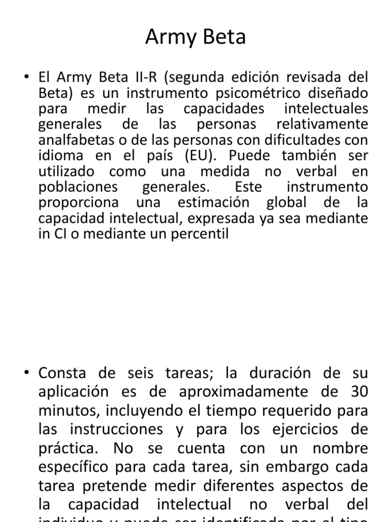 Army Beta | PDF | Sicología | Cognición