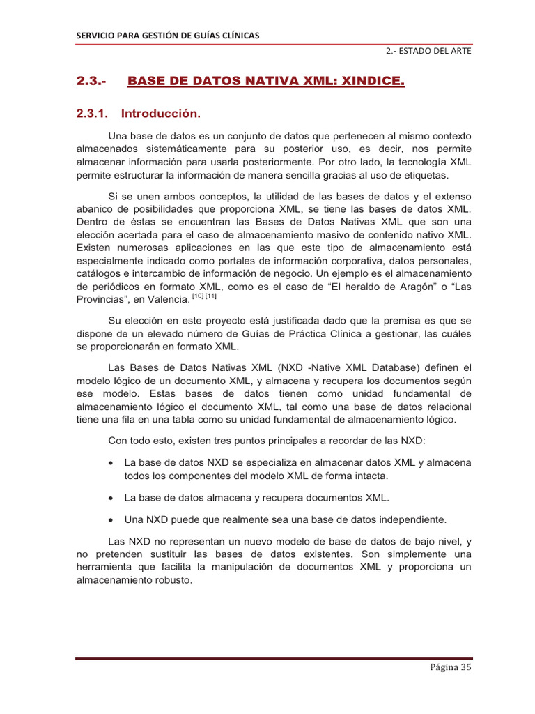 Bases de Datos Nativas XML: Almacenamiento y Tipos | PDF | Bases de datos | Xml