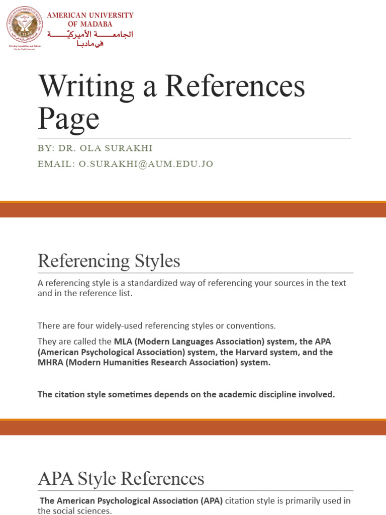 Lecture-8 Writing References | PDF | Apa Style | Citation