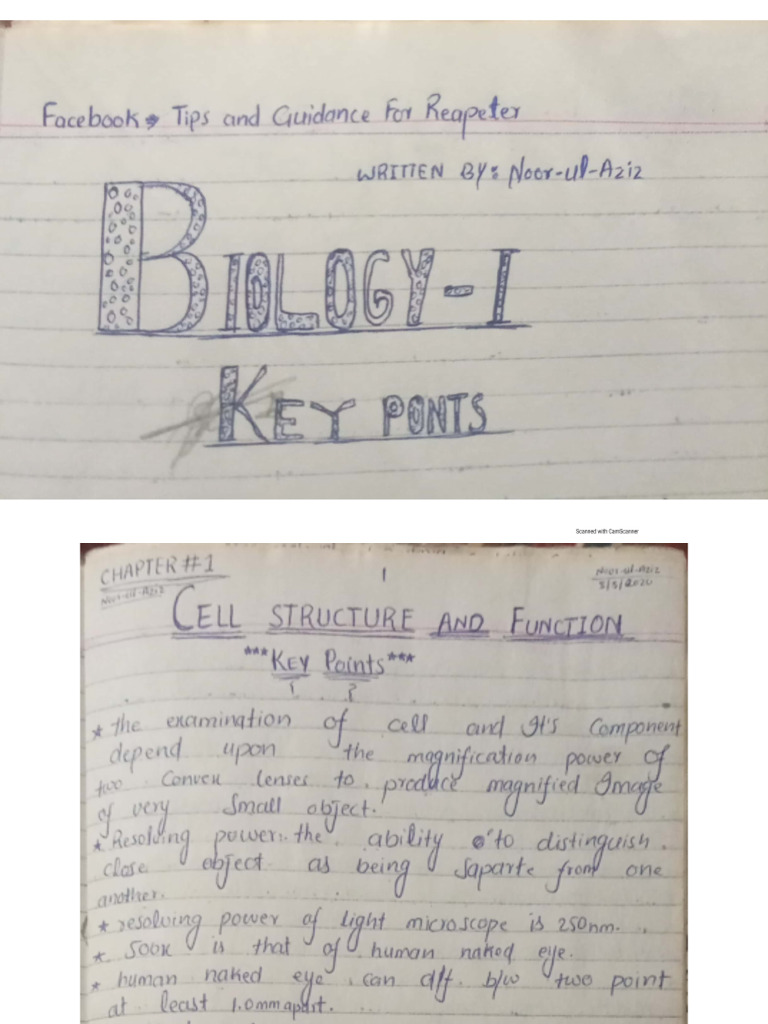 Biology 1st Year (Key Points) | PDF