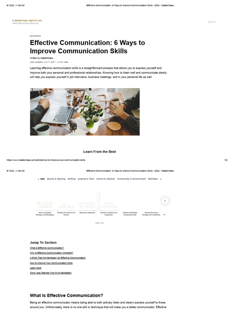 Unit 8 Article Effective Communication_ 6 Ways to Improve Communication ...