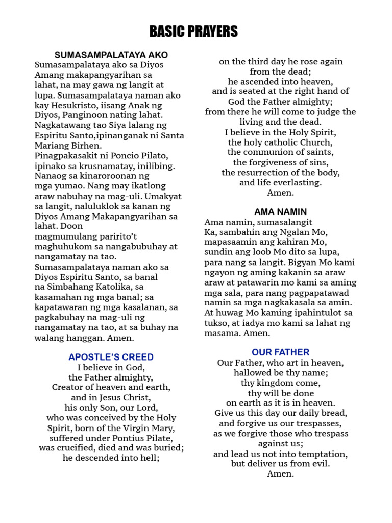 Basic Prayers | PDF