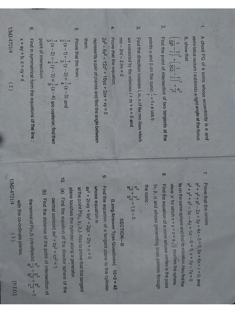 Bsc 2 Sem Maths Major Paper | PDF