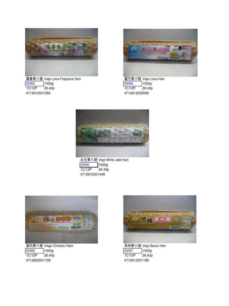 Yang Kee Vegetarian Menu Items | PDF | Tofu | Asian Cuisine