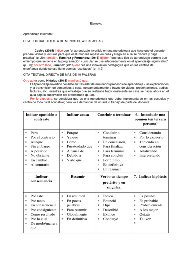Conectores para Marco Teorico | PDF | Maestros | Enseñando