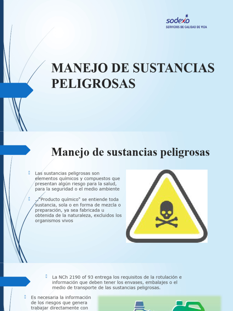 Manejo de Sustancias Peligrosas | PDF | Materiales | Sustancias químicas