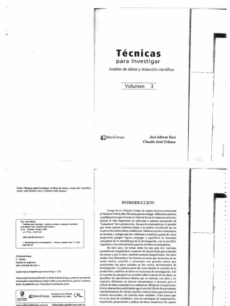 Tecnicas para Investigar Volumen III - Yuni - Urbano | PDF
