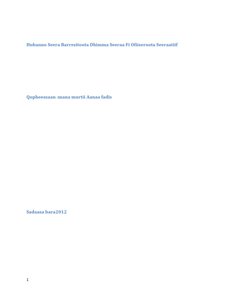 Hubanno Seera Barresitoota Dhimma Seeraa Fi Ofiiseroota Seeraatiif 9 | PDF