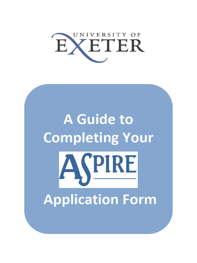 Completing The ASPIRE Application Form 0212 | PDF | Learning ...