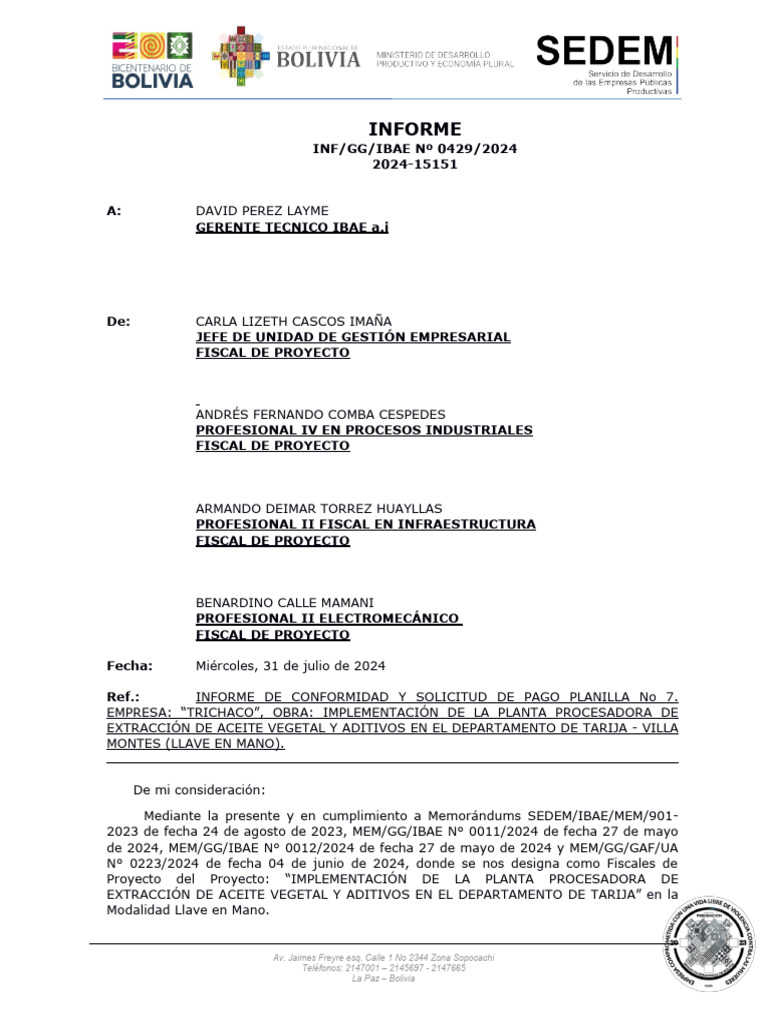 Informe de Conformidad IBAE 2024 | PDF | Business | Economias