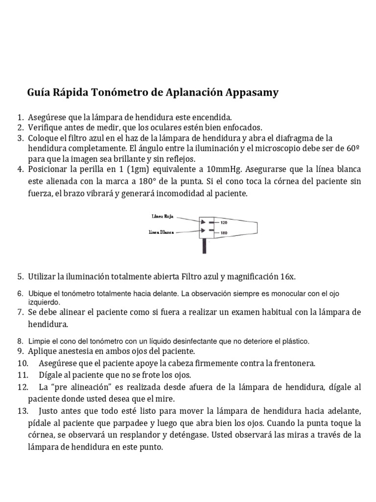 Guia Rapida Tonometro de Aplanacion Appasamy | PDF | Salud y bienestar