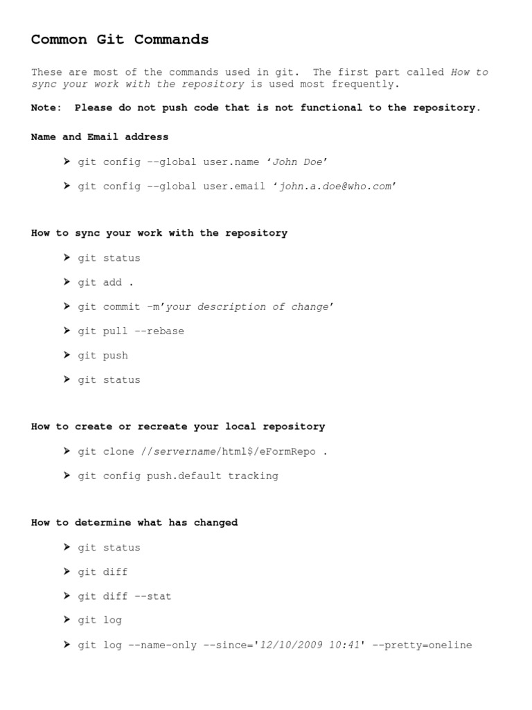 Common Git Commands | PDF Common Git Commands | PDF