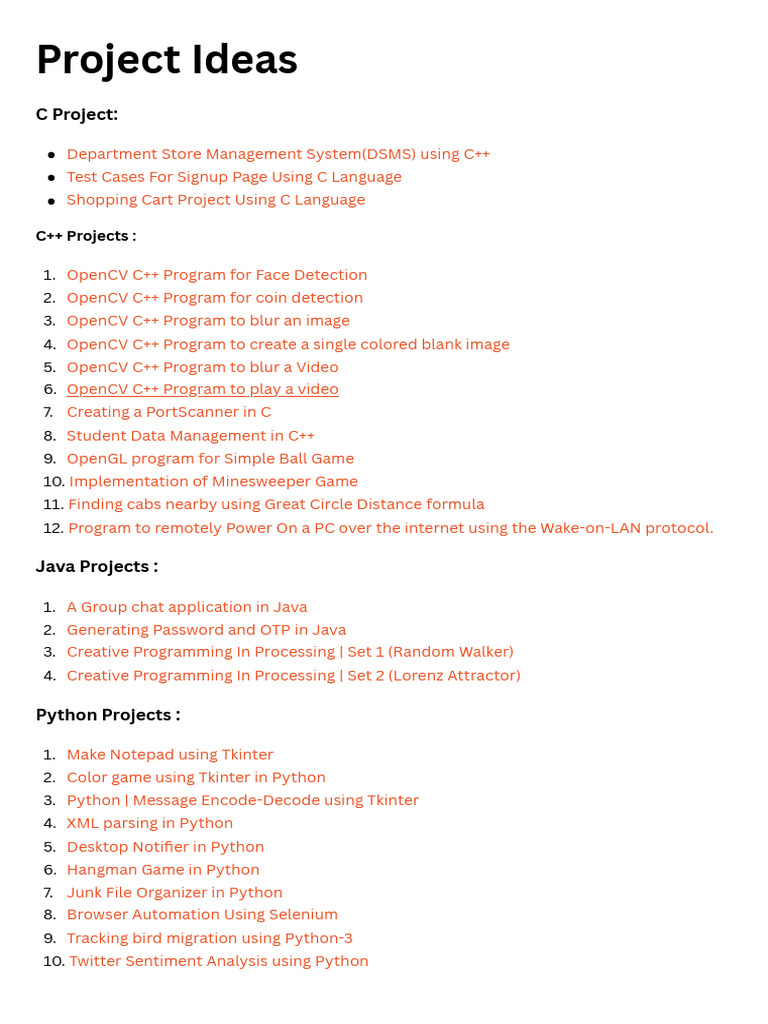 Project Ideas | PDF | World Wide Web | Internet & Web