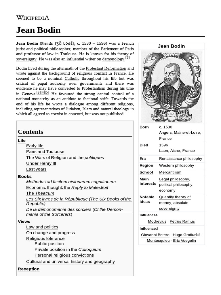 Jean Bodin | PDF | History