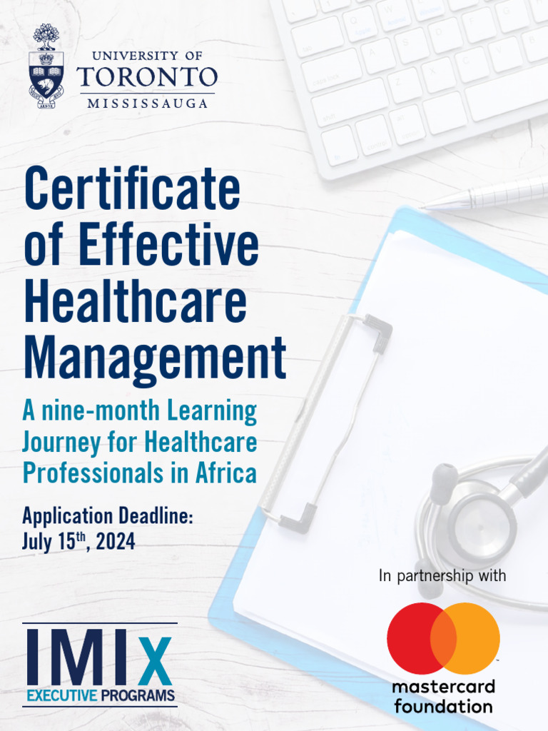 University of Toronto Certificate of Effective Healthcare Management ...