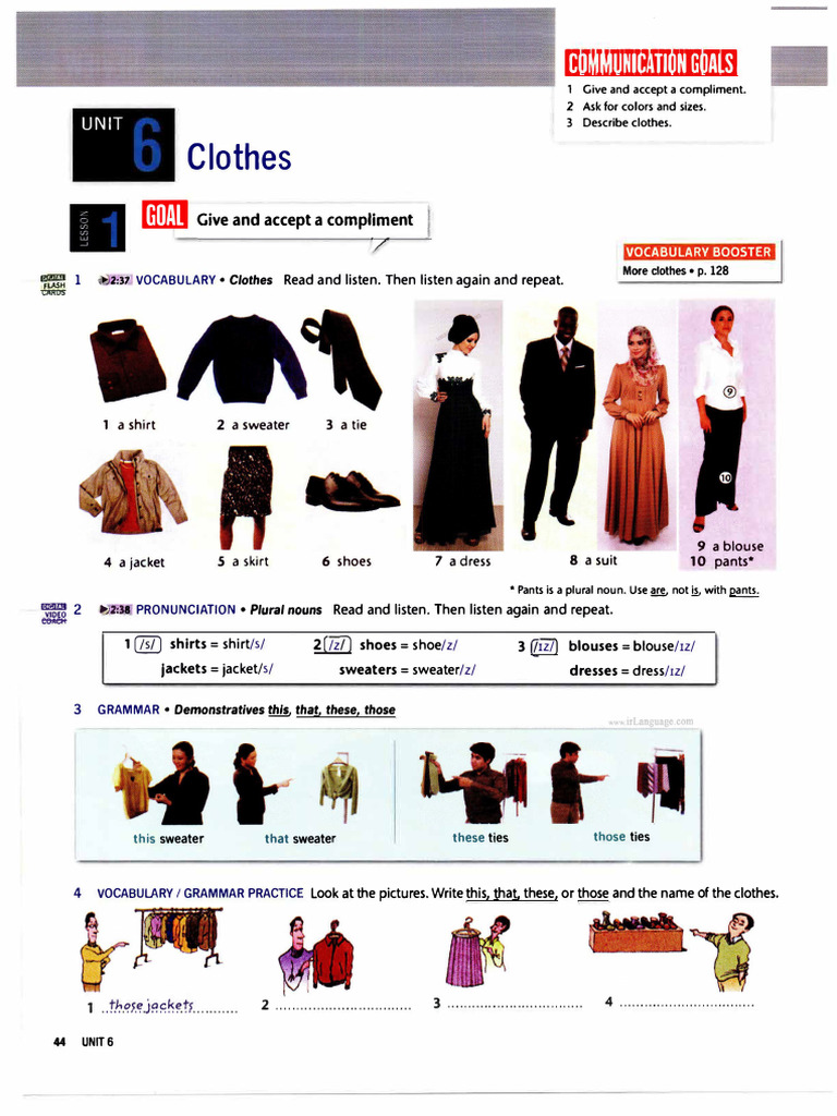 Clothes Vocabulary and Conversation Guide | PDF | Language Mechanics ...
