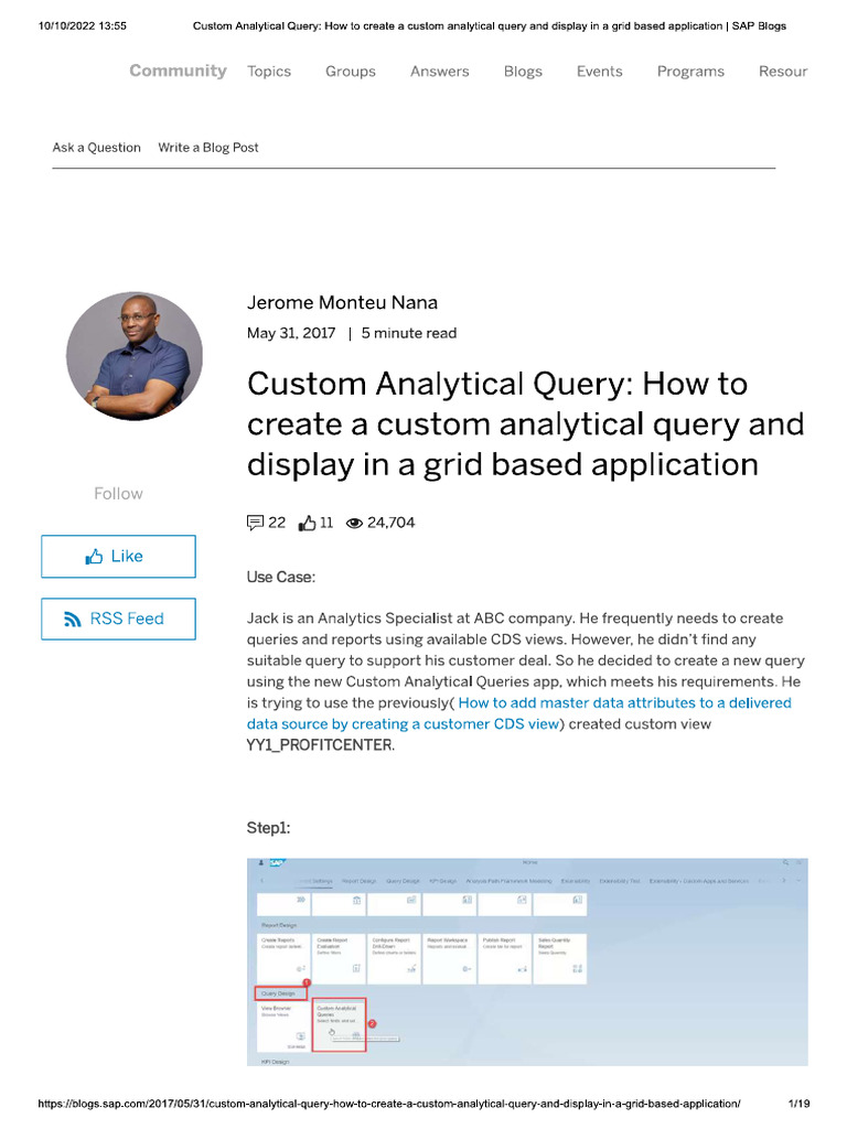 Custom Analytical Query How To Create A Custom Analytical Query and ...