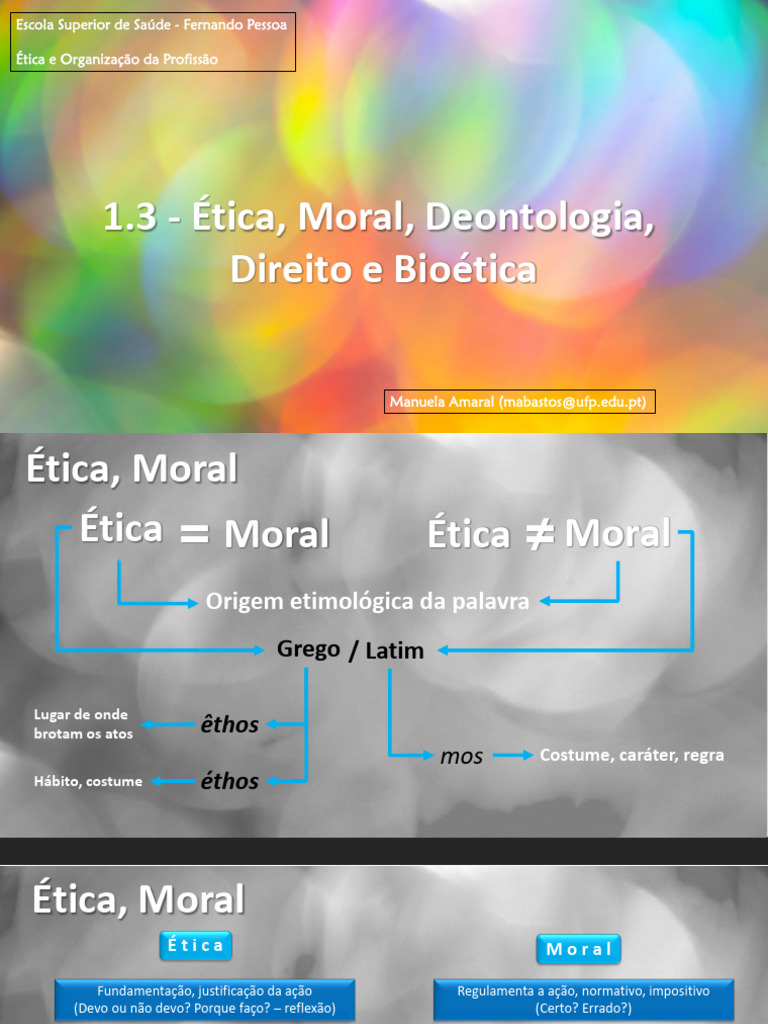 Ética, Moral e Deontologia na Saúde | PDF | Moralidade | Bioética
