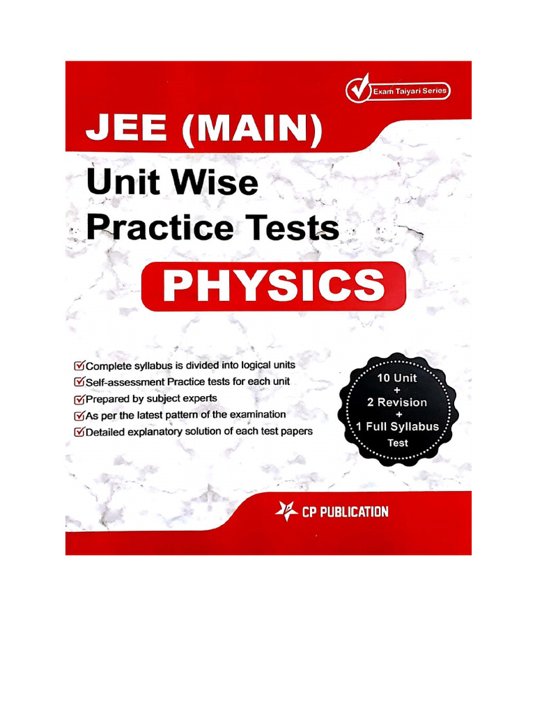 IITJEE Main Unit Wise Practice Tests For IIT JEE Physics From CP ...