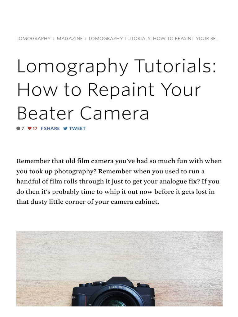 Descption On Lomography Tutorials - How To Repaint Your Beater Camera Lomography | PDF | Paint