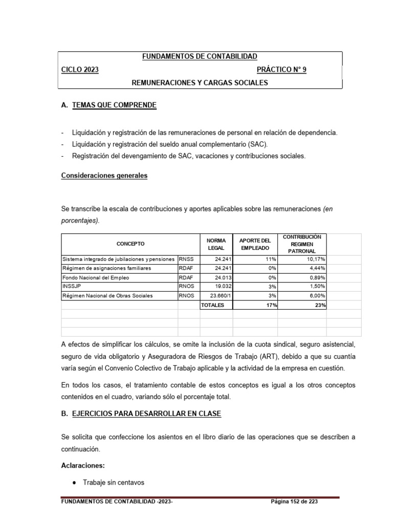 Solucion TP 9 2023 | PDF | Salario | Contabilidad