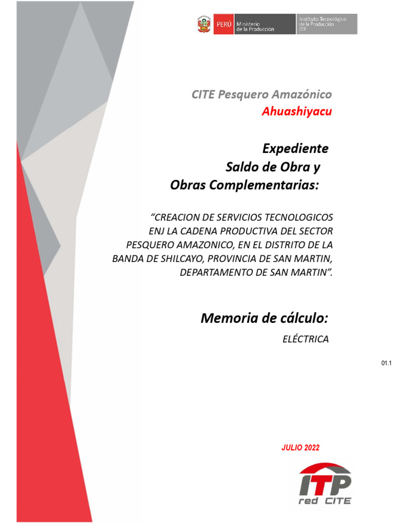 2 Memoria de Calculo Iiee Ahuashiyacu Julio 2022 | PDF | Encendiendo ...