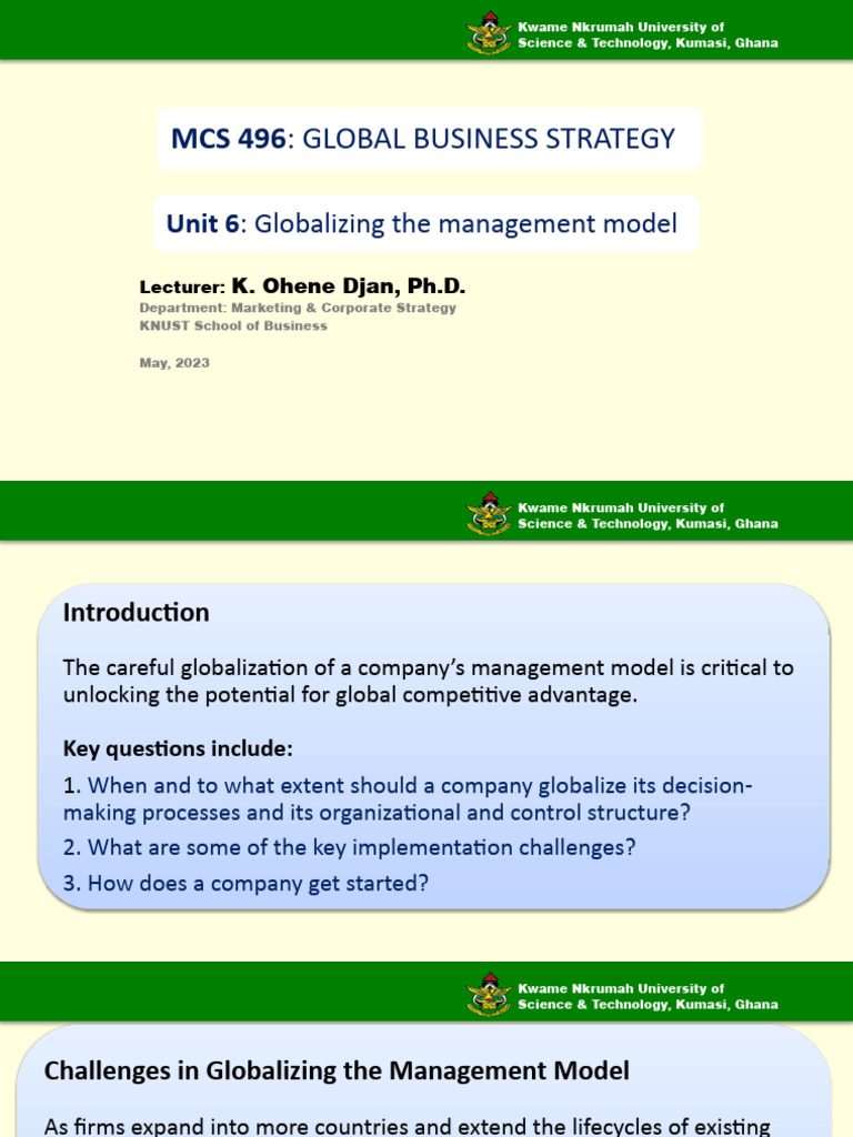 Unit 6 MCS 496 2023 Global Strategy Management | PDF | Strategic ...
