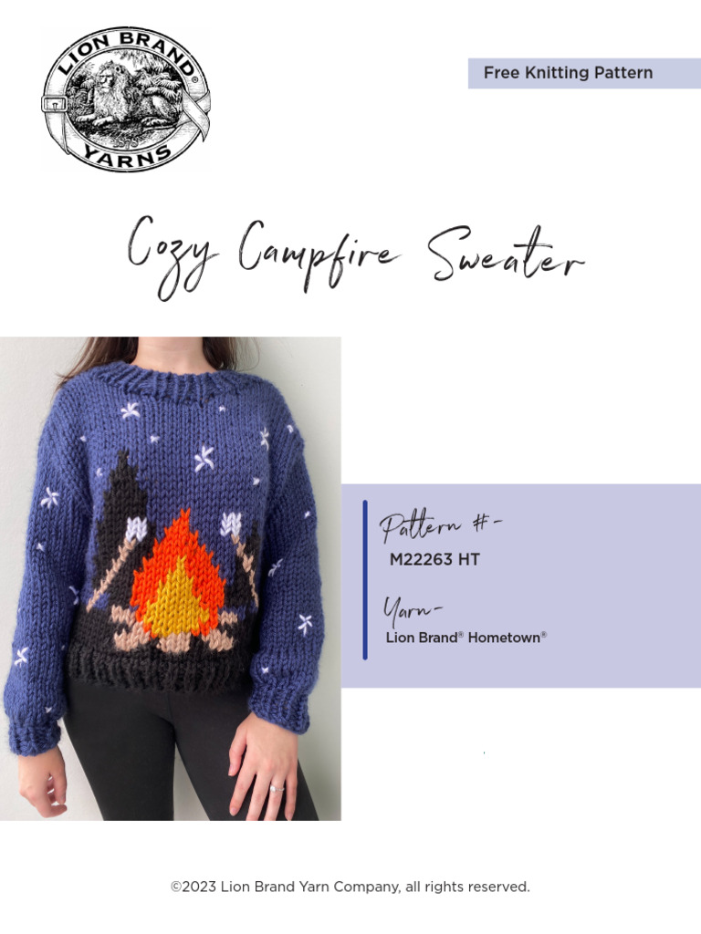 Cozy Campfire Sweater - M22263 HT v1687789340982 | PDF | Knitting ...