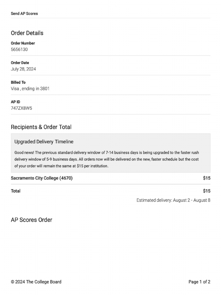 Order Confirmation | PDF