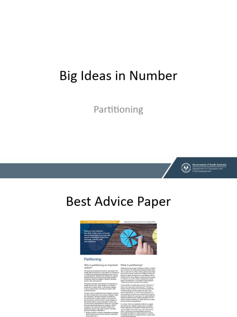 Di Siemon's Big Ideas on Partitioning | PDF | Numbers | Rational Number