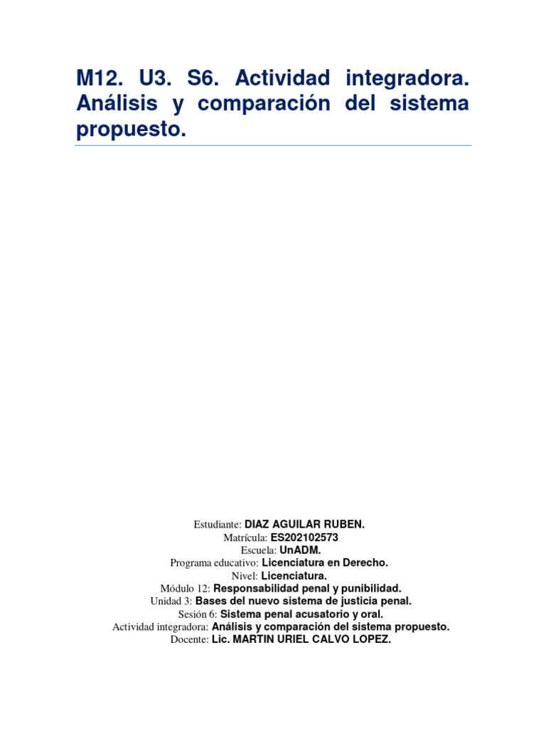 M12. U3. S6. Actividad Integradora. Análisis y Comparación Del Sistema Propuesto | PDF ...