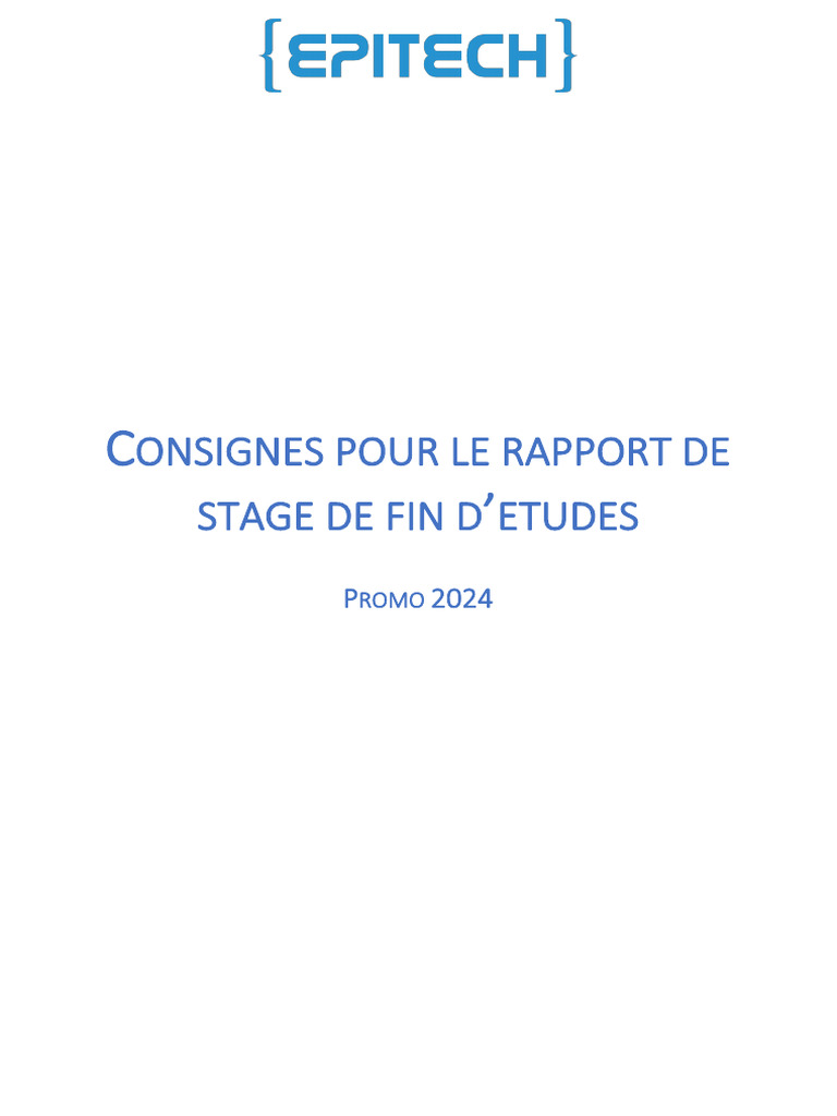Consignes Rapport de Stage Epitech 2024 | PDF | Affaires | Ordinateurs