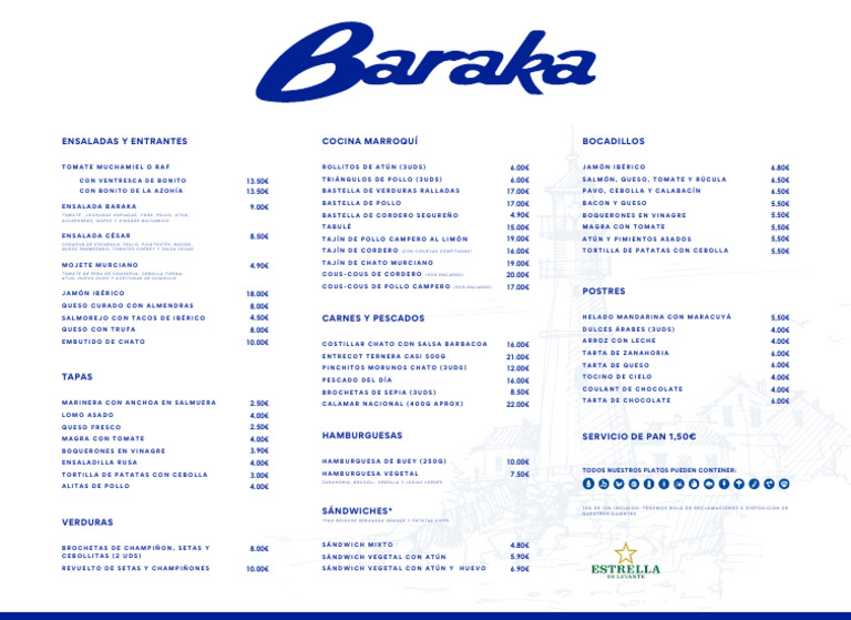 Carta Baraka 2024 | PDF | ensalada | Cocina