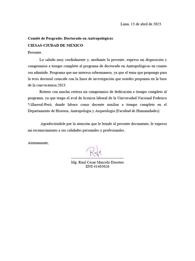 Compromiso Doctorado en Antropológicas | PDF | Ciencias sociales ...
