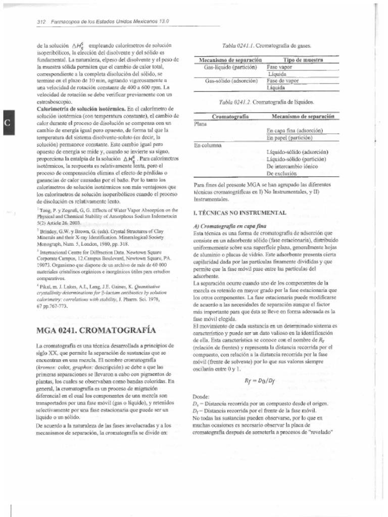 MGA 0241. Cromatografía | PDF