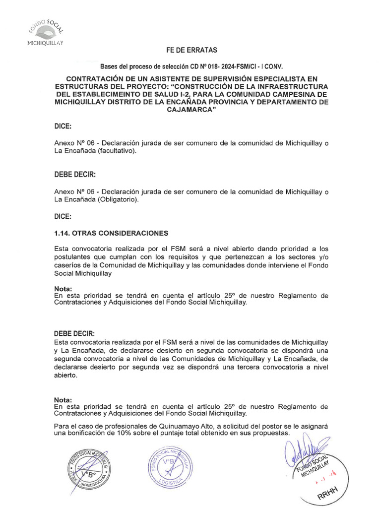 Fe de Erratas | PDF Fe de Erratas | PDF