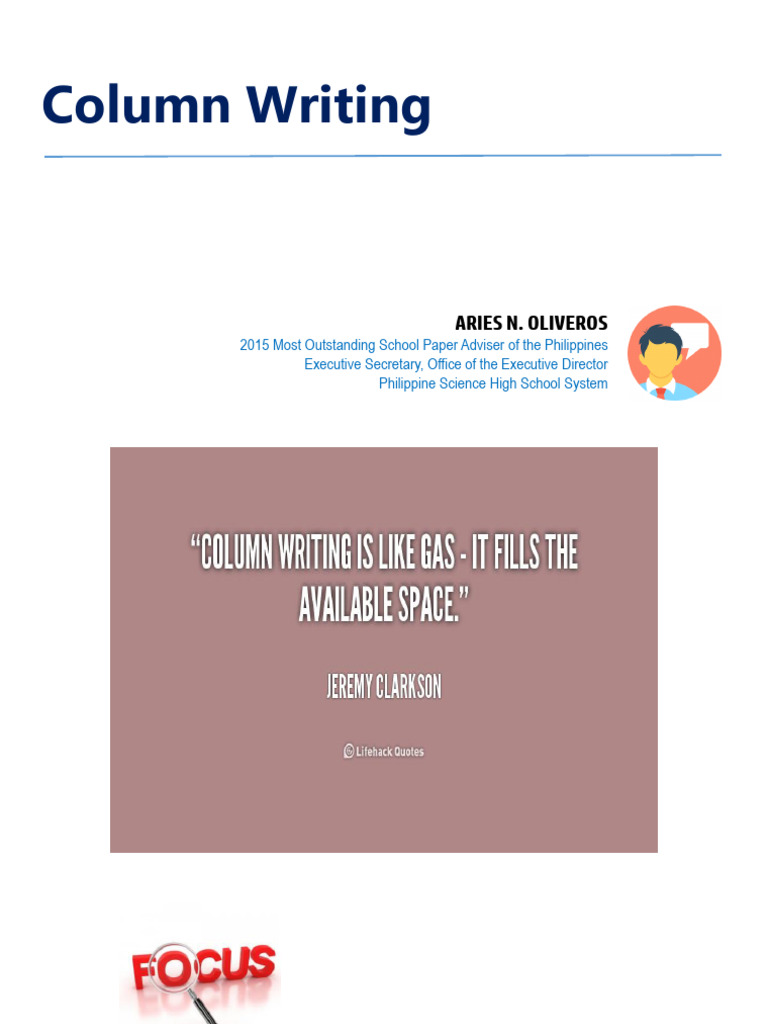 Column Writing | PDF | Newspapers